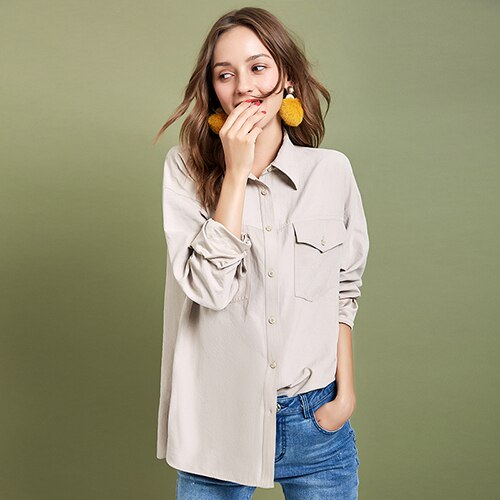 Solid Color Front Pocket Shirt - Artka Official