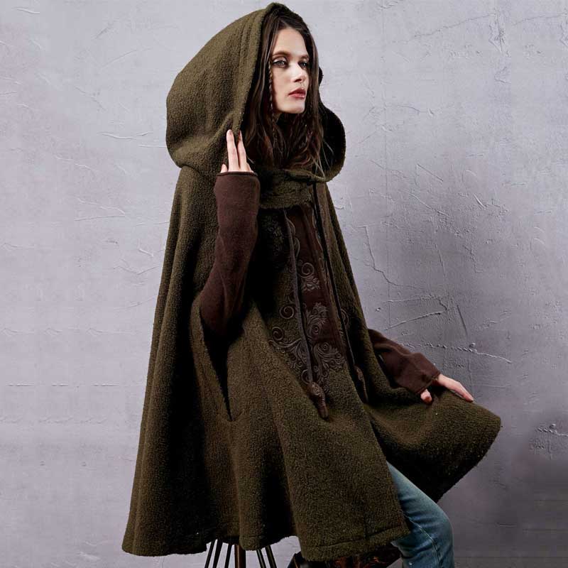 Embroidered Woolen Cloak/Cape - Artka Official