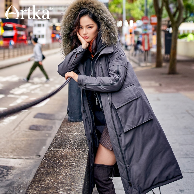Faux Fur Long Parka Military Jacket - Artka Official