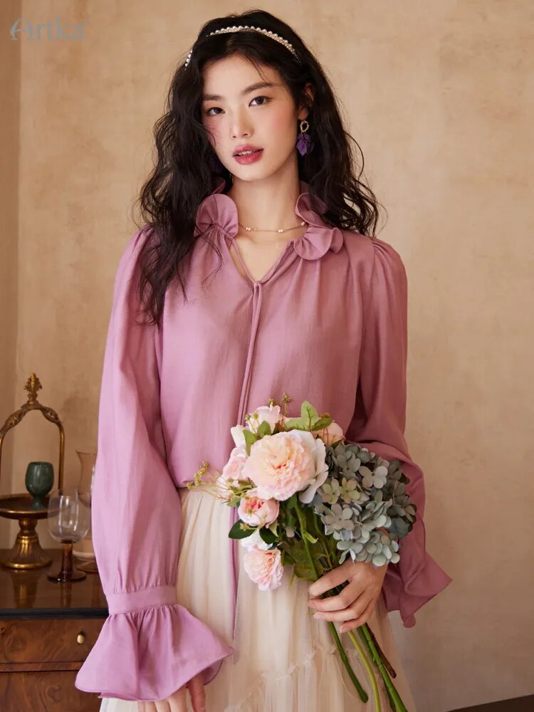Victorian Style Flared Sleeves Blouse - Artka Official